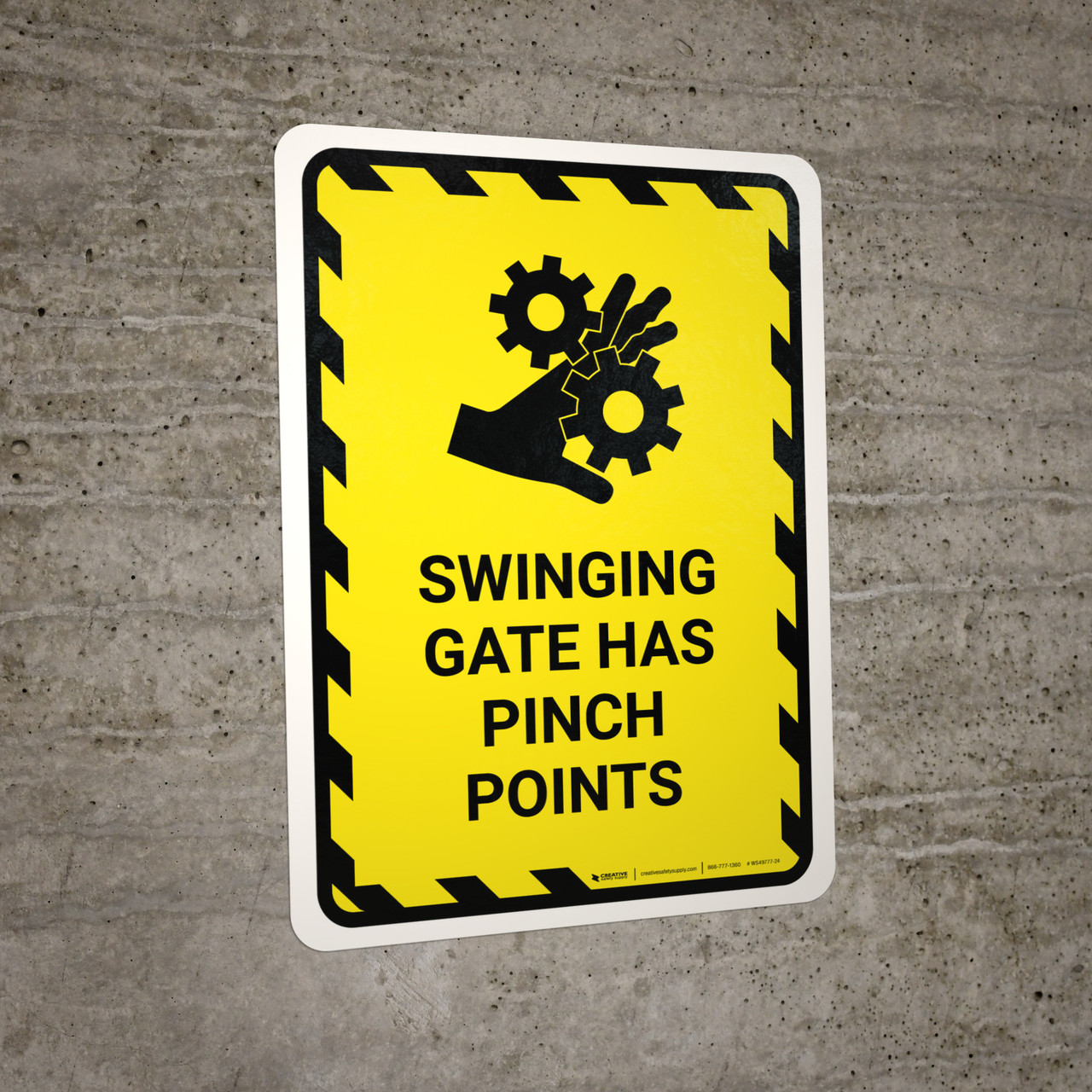 Swinging Gate Has Pinch Points Portrait - Wall Sign | Creative Safety ...