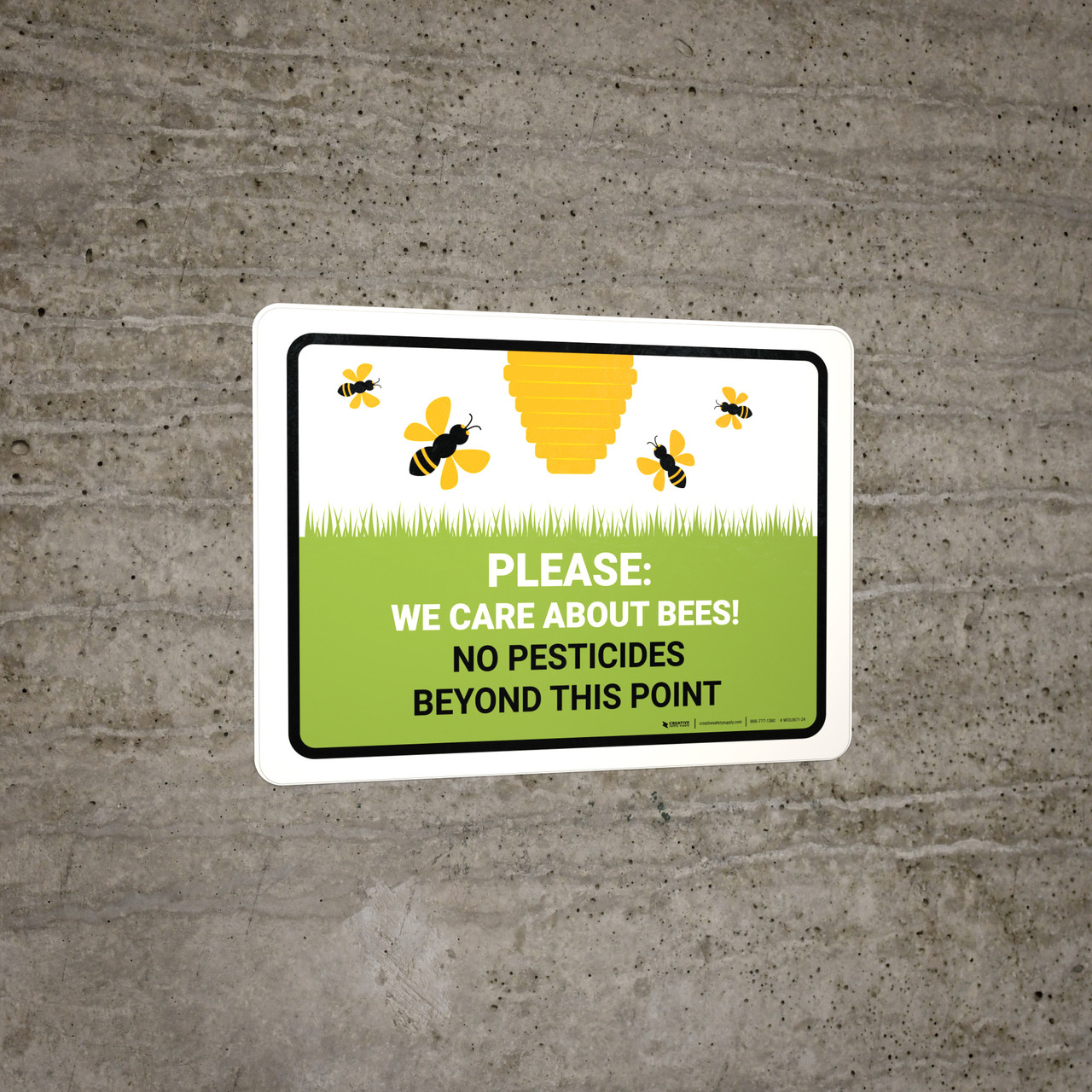 We Care About Bees Pesticides Landscape - Wall Sign | Creative Safety ...