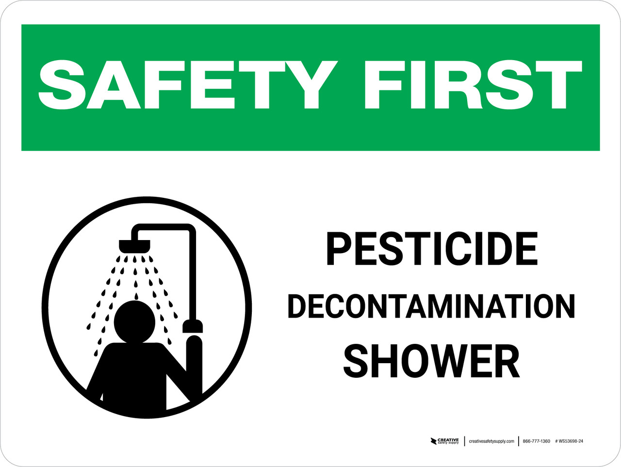 Safety First: Pesticide Decontamination Shower Landscape - Wall Sign ...