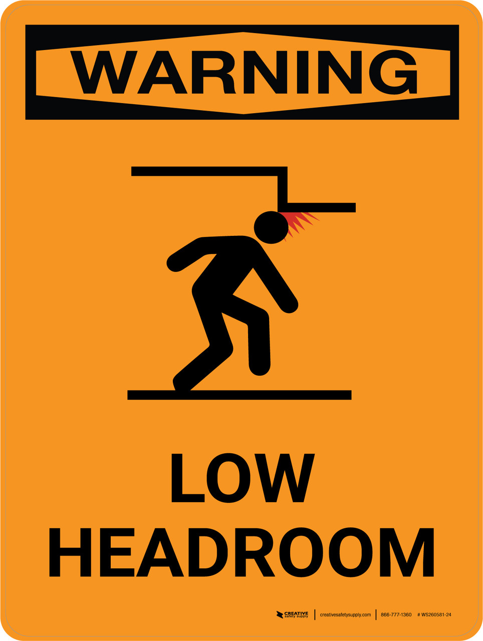 Warning: Low Headroom Portrait With Icon - Wall Sign | Creative Safety ...