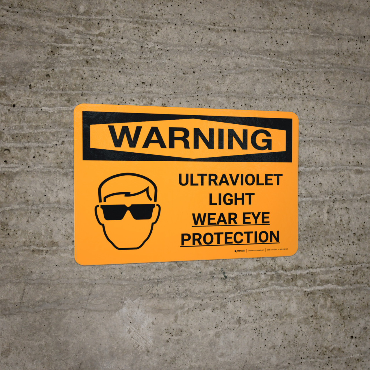 Warning: Ultraviolet Light - Wear Eye Protection Landscape With Icon ...