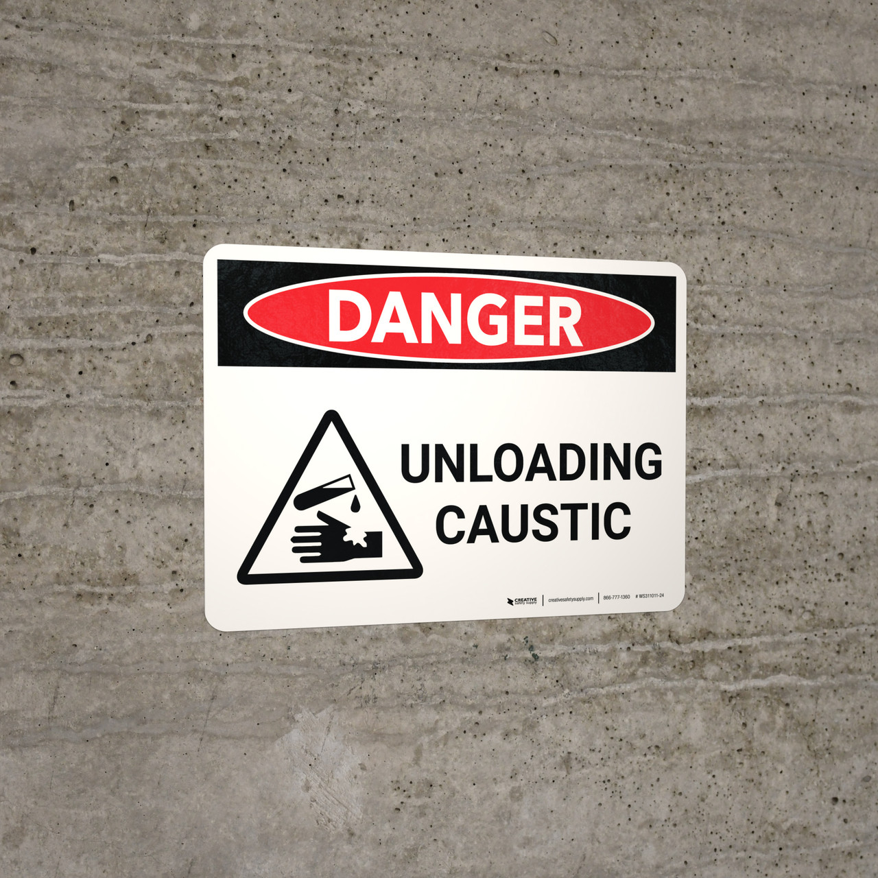 Danger: Unloading Caustic Landscape With Icon - Wall Sign | Creative ...