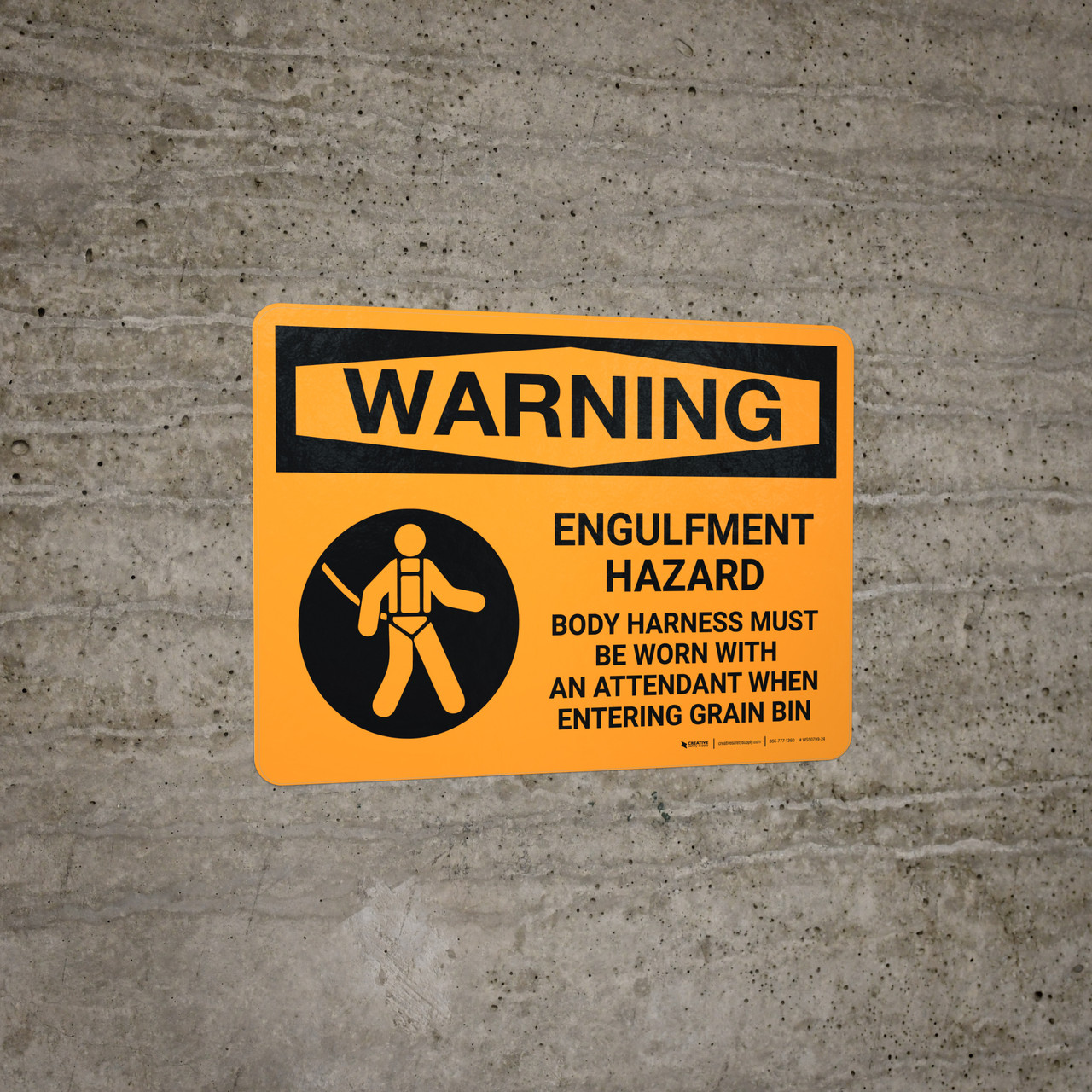 Warning: Engulfment Hazard Body Harness Must Be Worn Landscape With ...