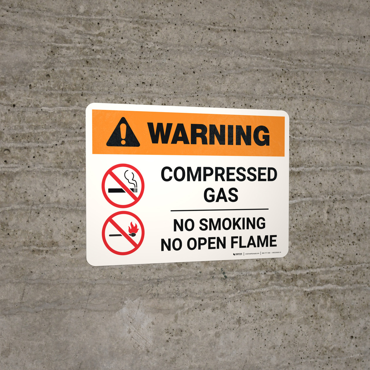 Warning: Compressed Gas - No Smoking/No Open Flame Landscape White With ...