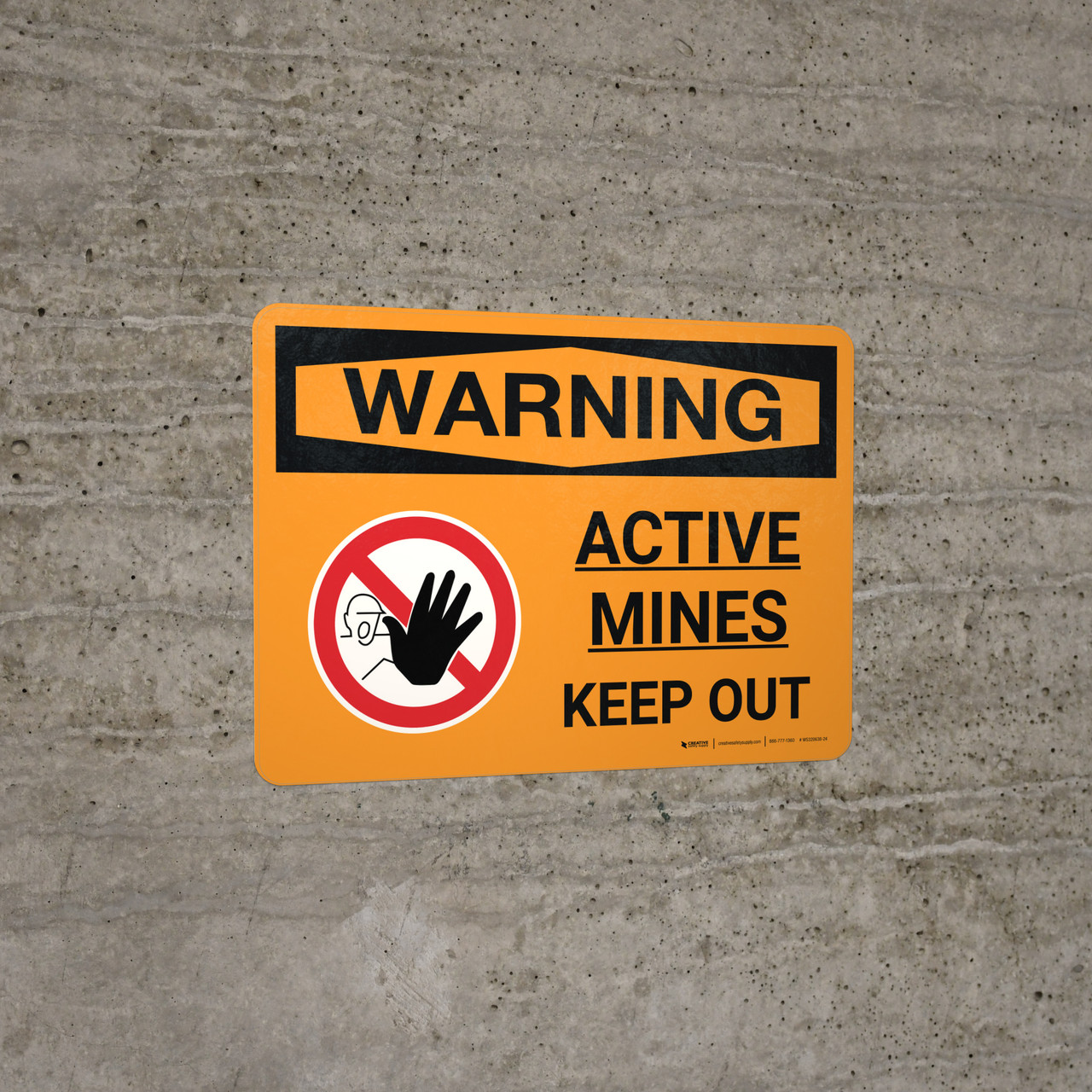 Warning: Active Mines - Keep Out Landscape With Do Not Enter Icon ...