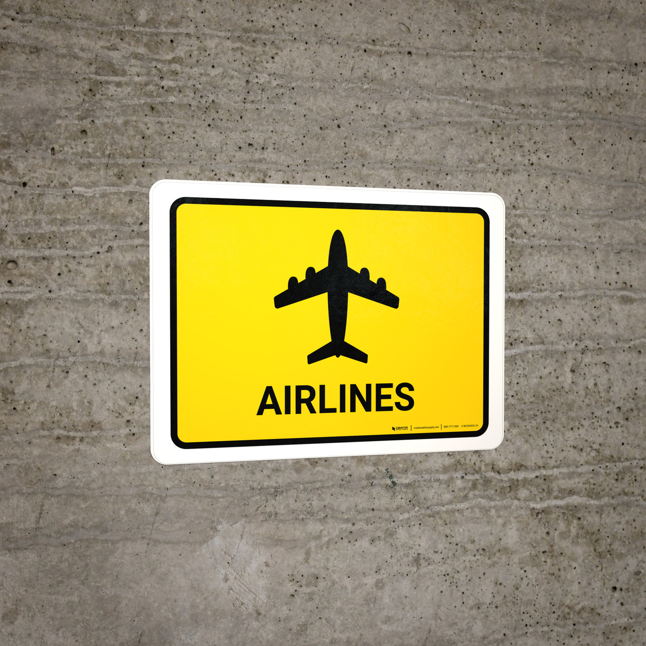 Airlines Yellow Landscape - Wall Sign | Creative Safety Supply