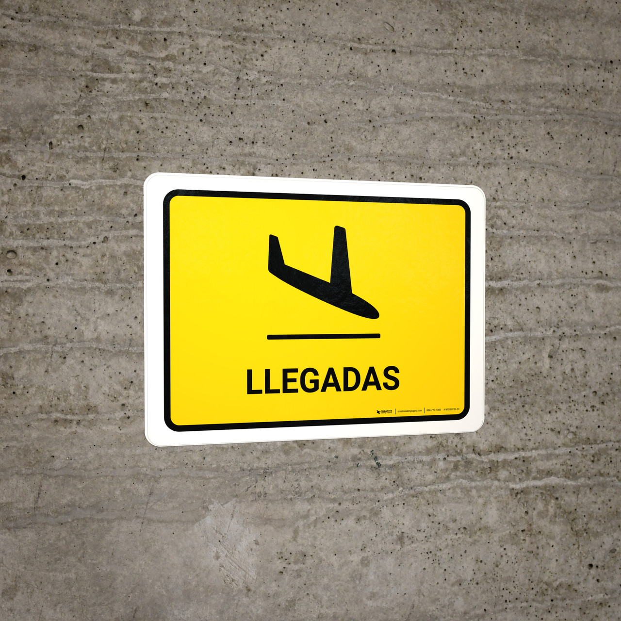 Arrivals Yellow Landscape - Wall Sign