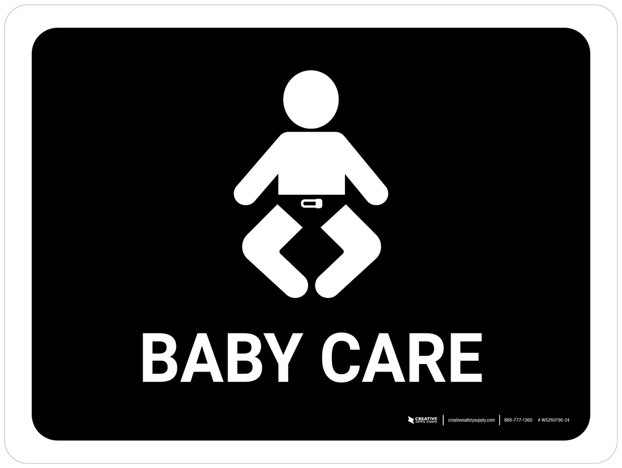 Baby Care Black Landscape - Wall Sign