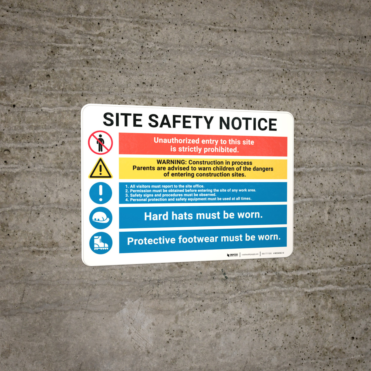 Notice: Multi Message Job Site Safety - Wall Sign