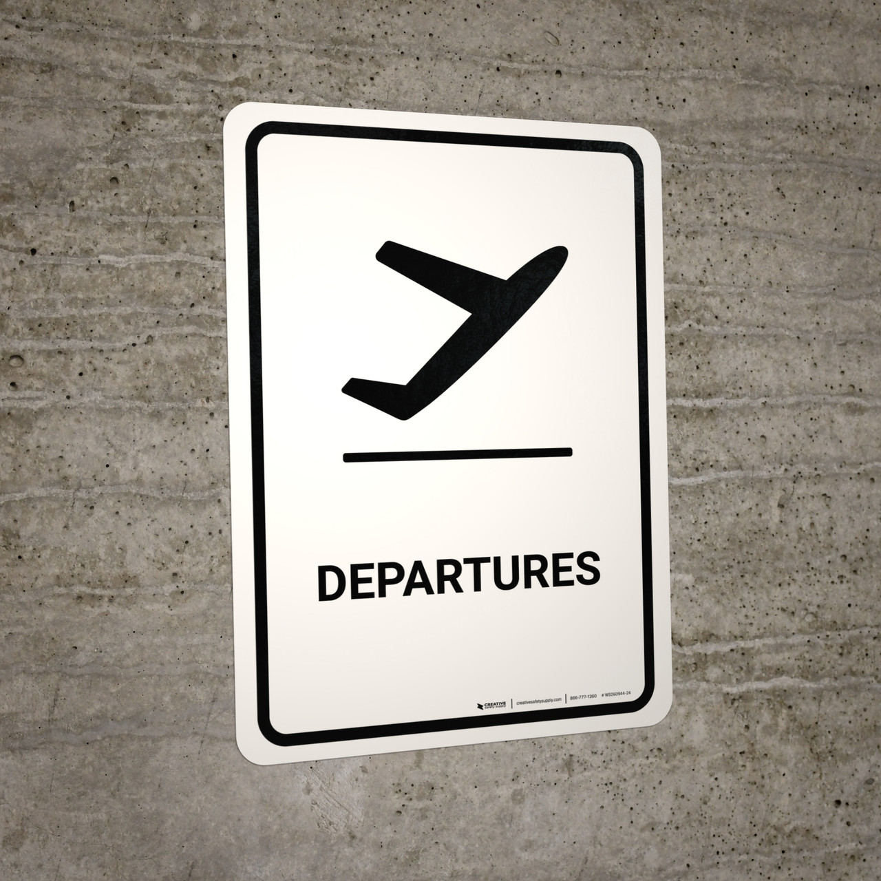 Departure White Portrait - Wall Sign