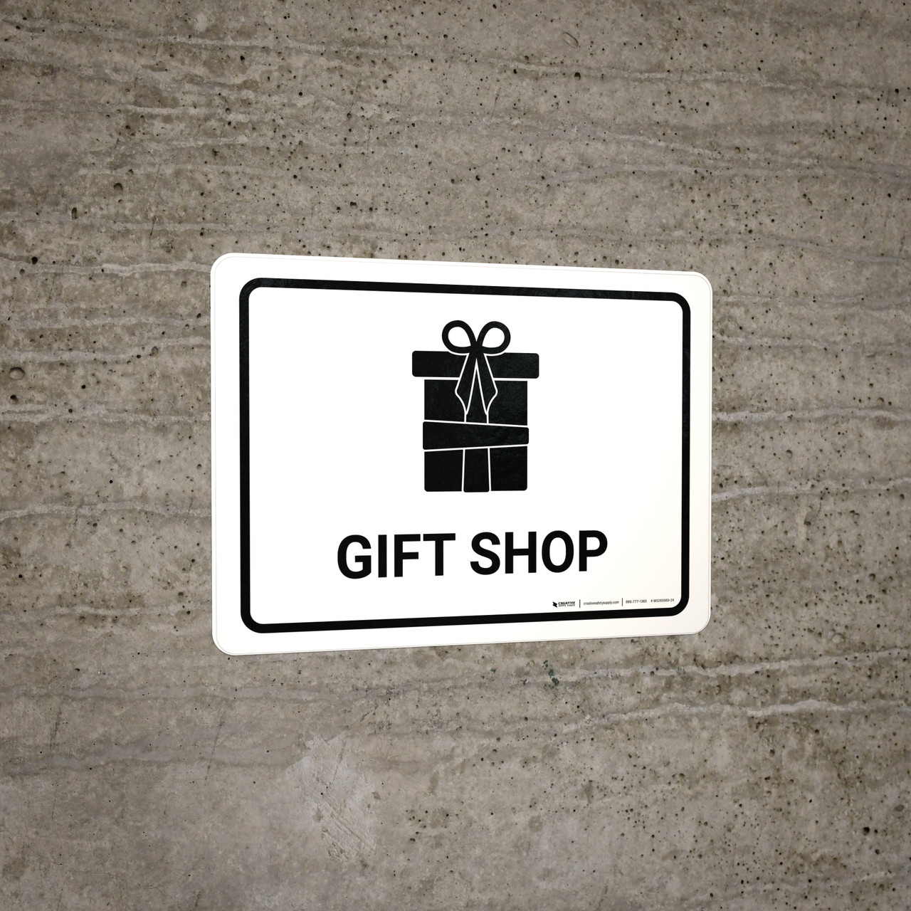 Gift Shop White Landscape - Wall Sign | Creative Safety Supply