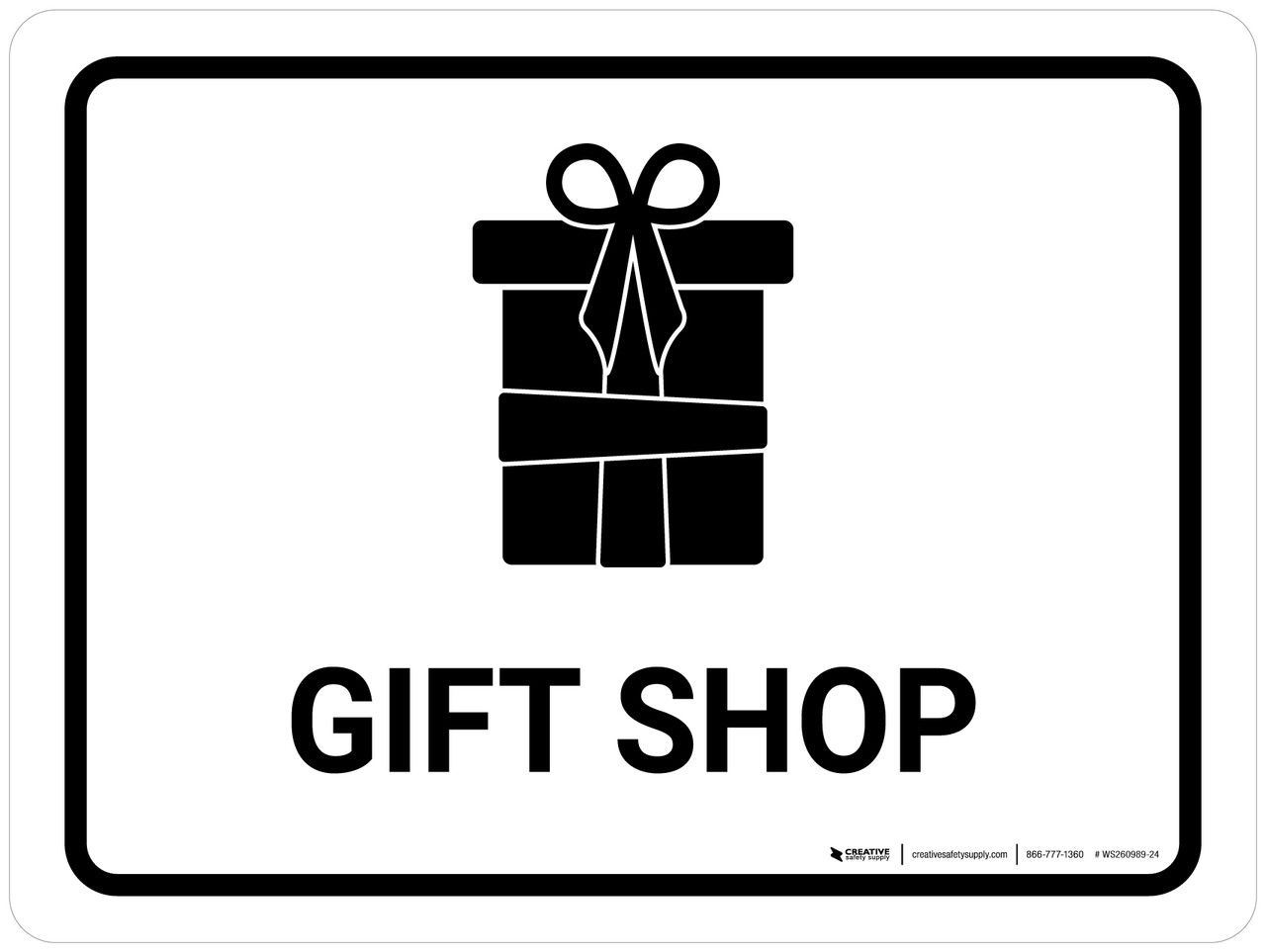 Gift Shop White Landscape - Wall Sign