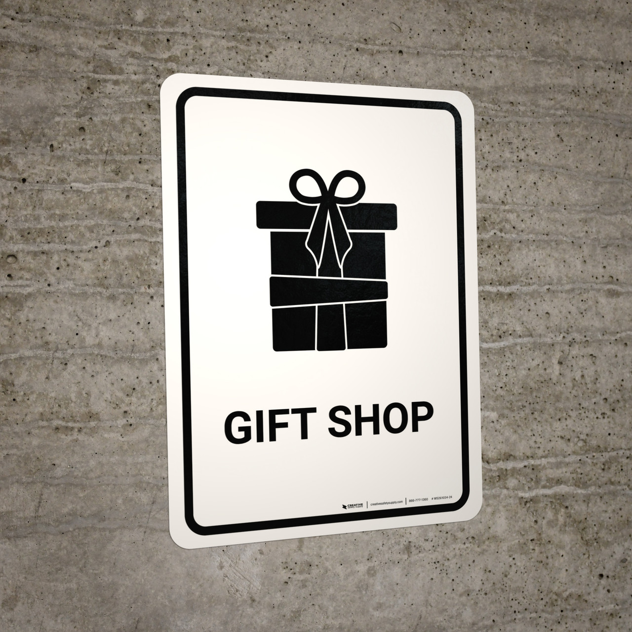 Gift Shop White Portrait - Wall Sign | Creative Safety Supply