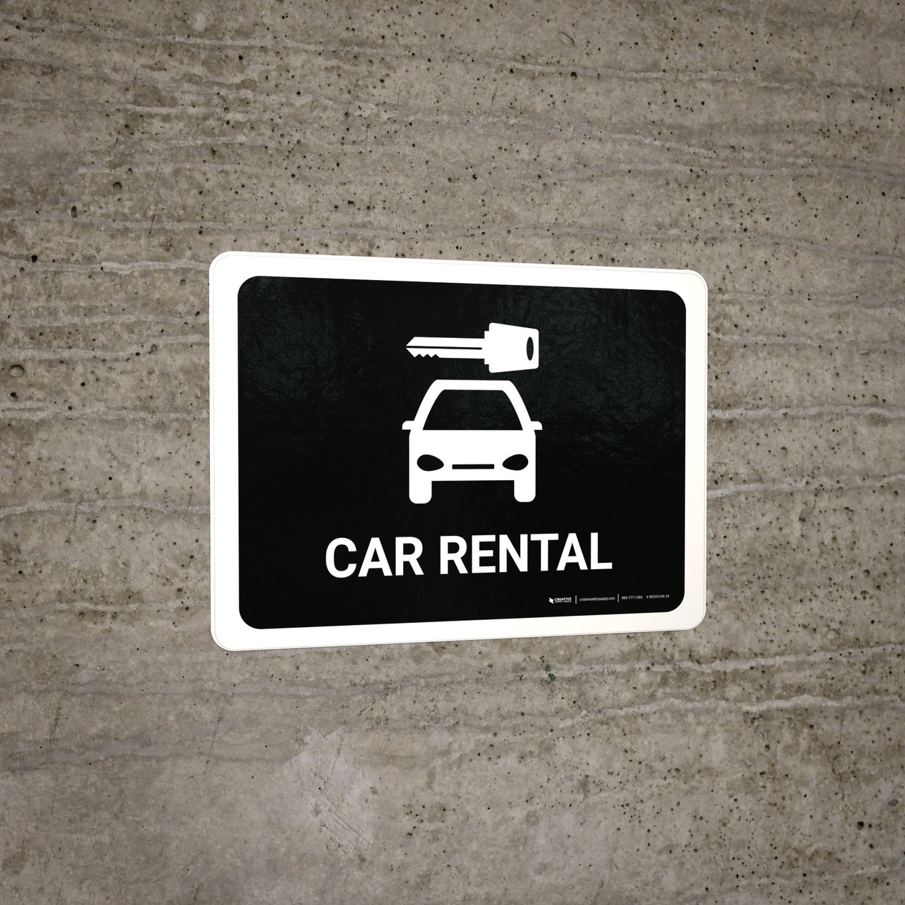 Car Rental Black Landscape - Wall Sign