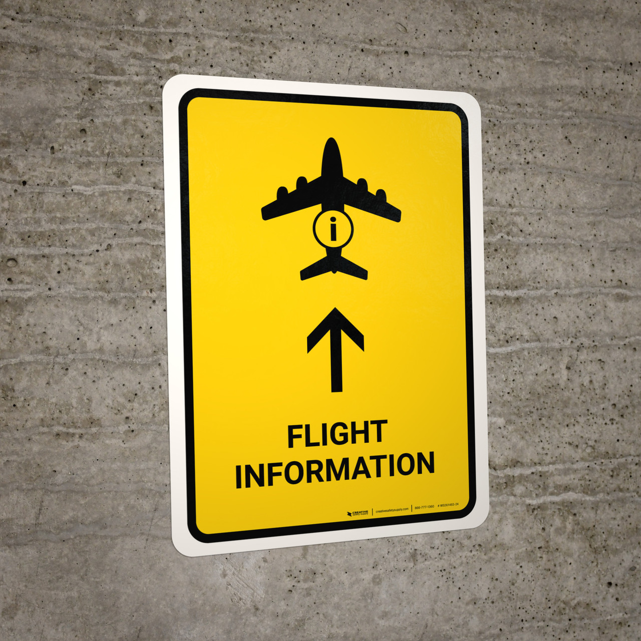 Flight Information White Portrait - Wall Sign