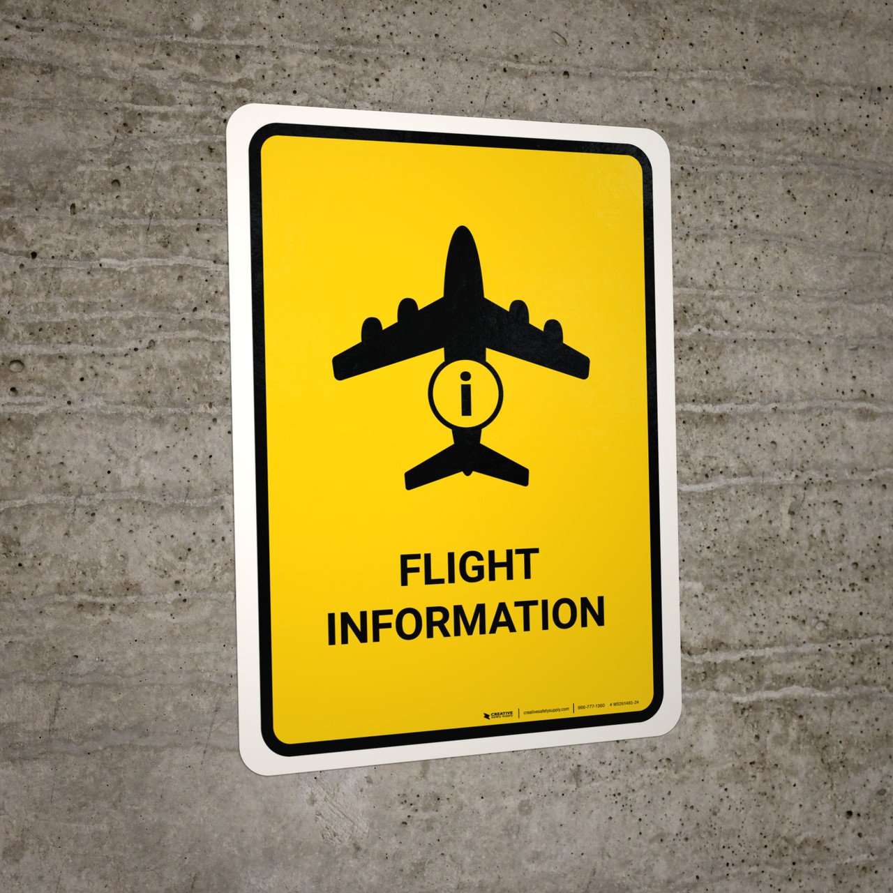 Flight Information Yellow Portrait - Wall Sign