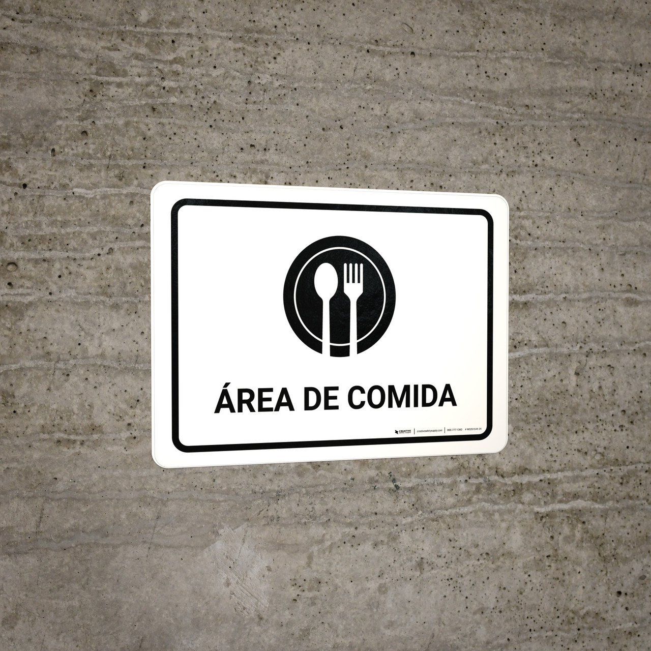 Food Court White Spanish Landscape - Wall Sign | Creative Safety Supply