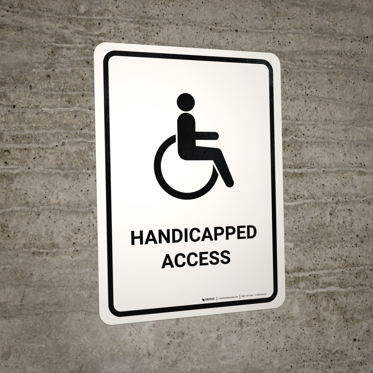 Handicapped Access White Portrait - Wall Sign | Creative Safety Supply