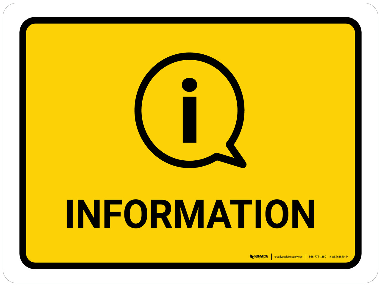 Information Yellow Landscape - Wall Sign