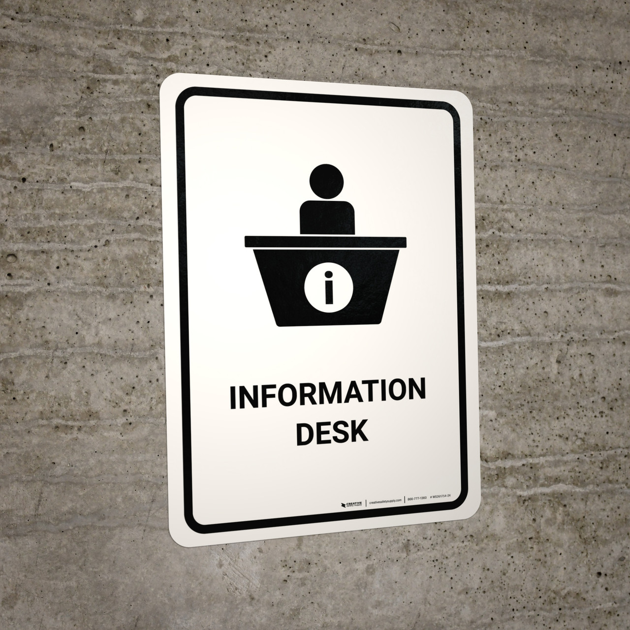 Information Desk White Portrait - Wall Sign | Creative Safety Supply