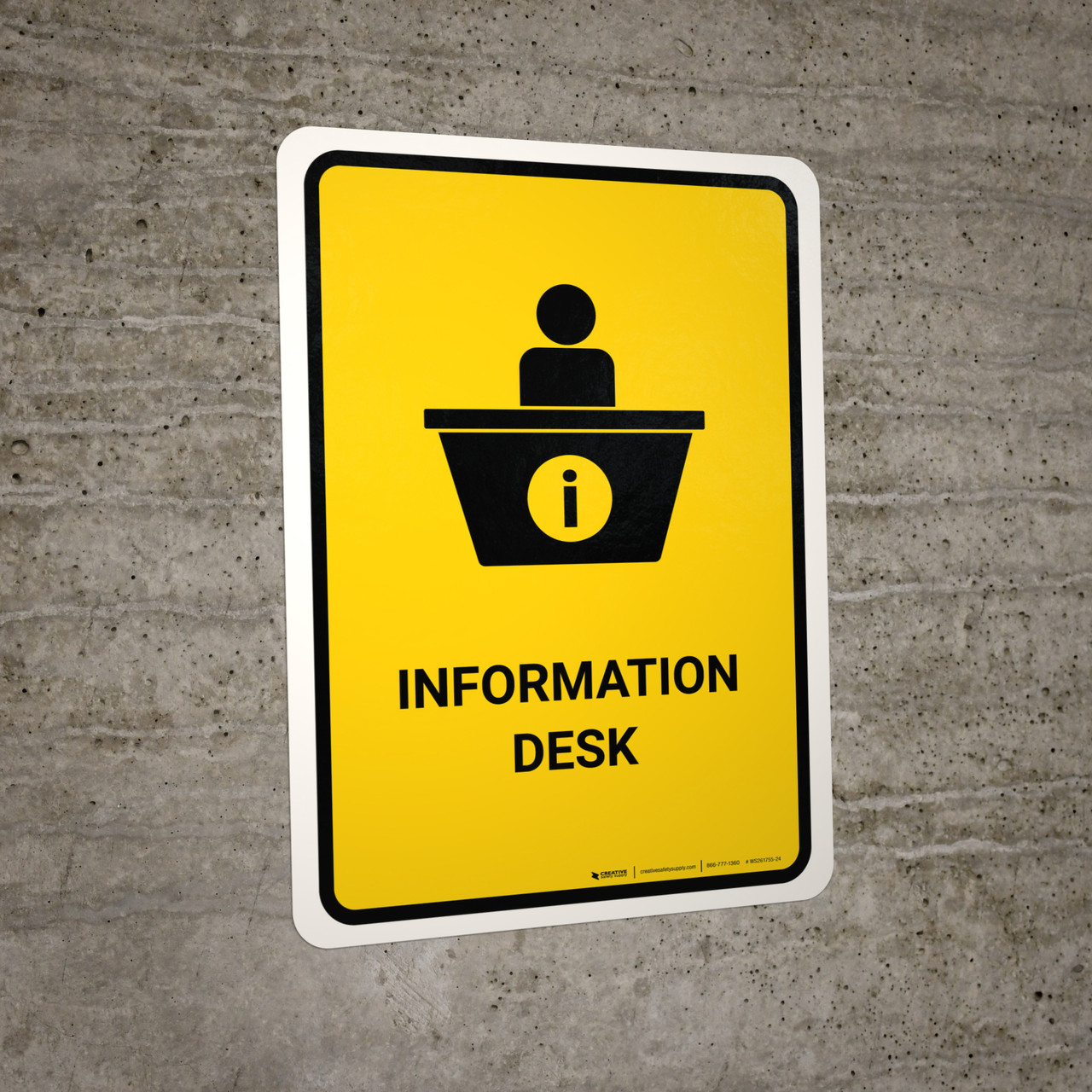 Information Desk Yellow Portrait - Wall Sign | Creative Safety Supply