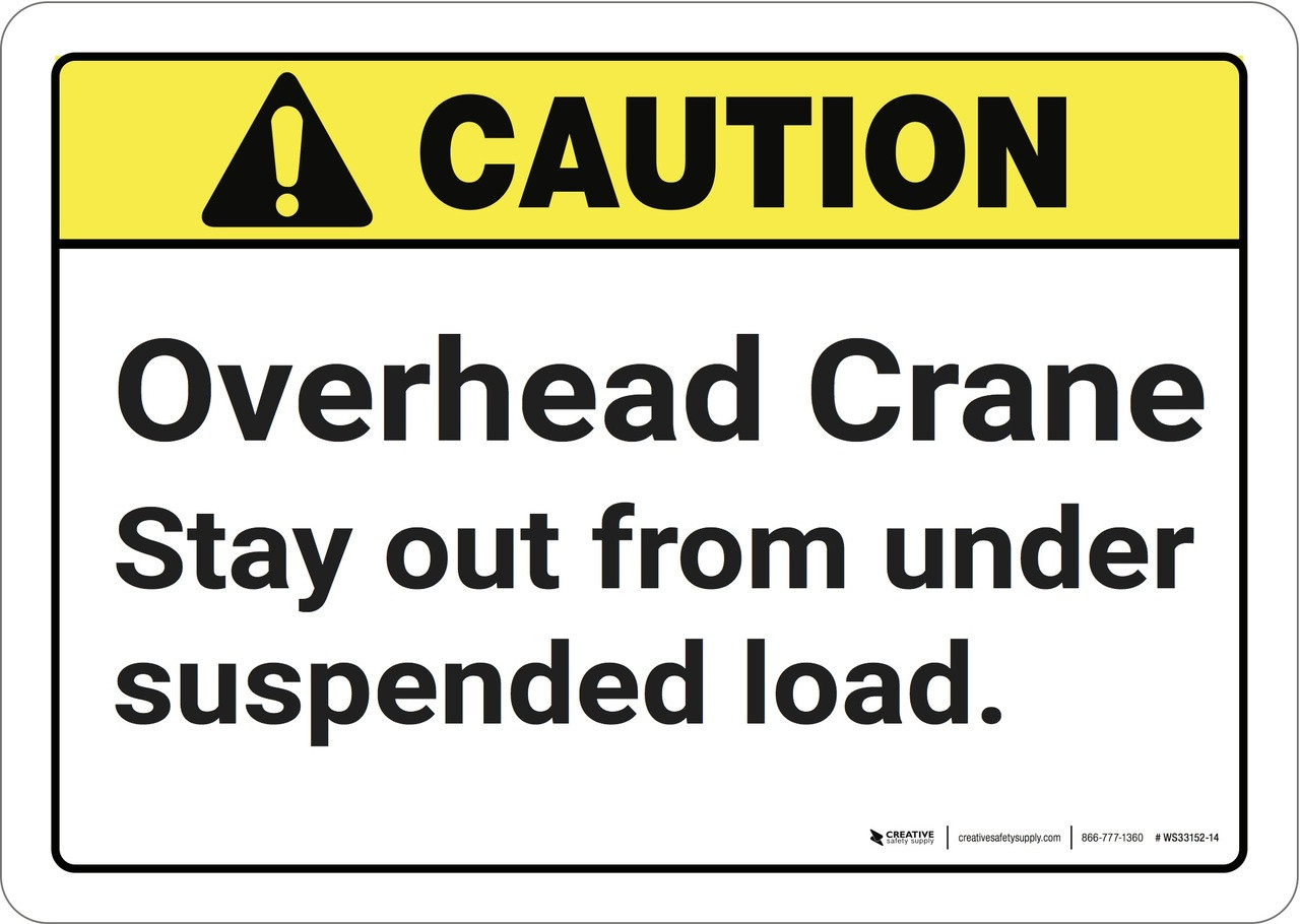 Caution: Overhead Crane ANSI - Wall Sign