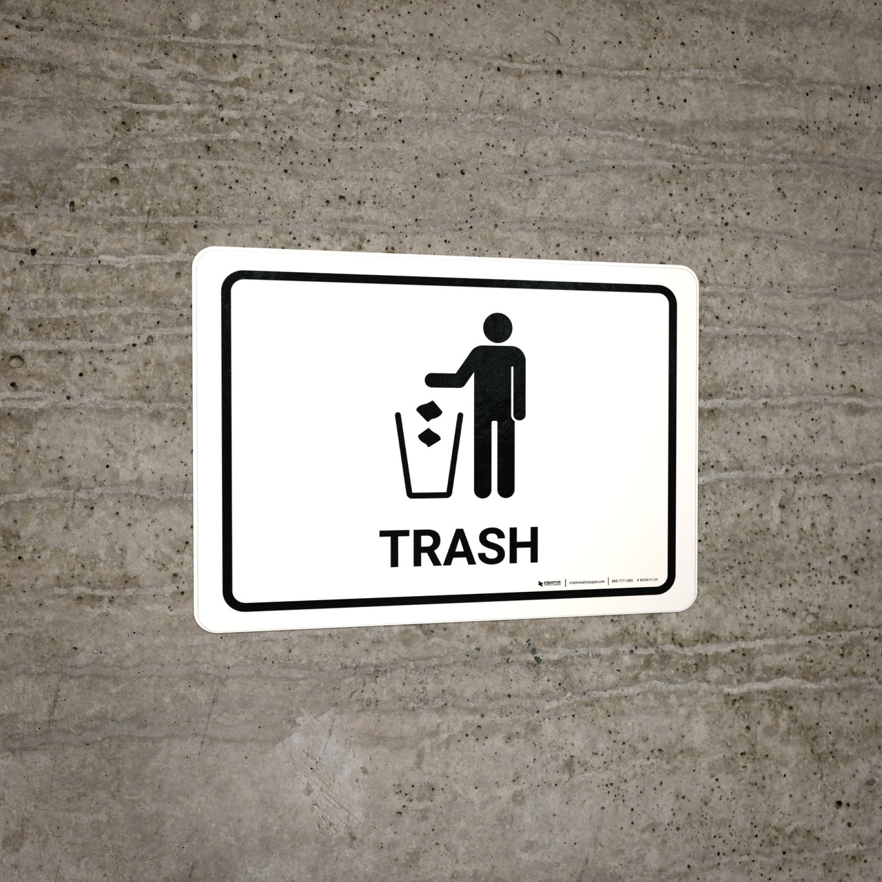 Trash White Landscape - Wall Sign