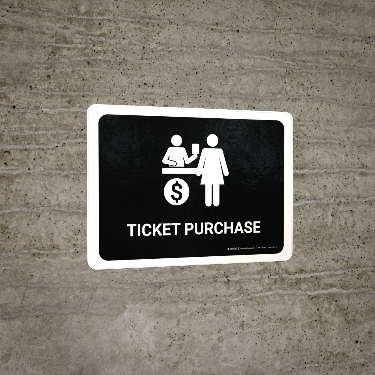 Ticket Purchase Black Landscape - Wall Sign