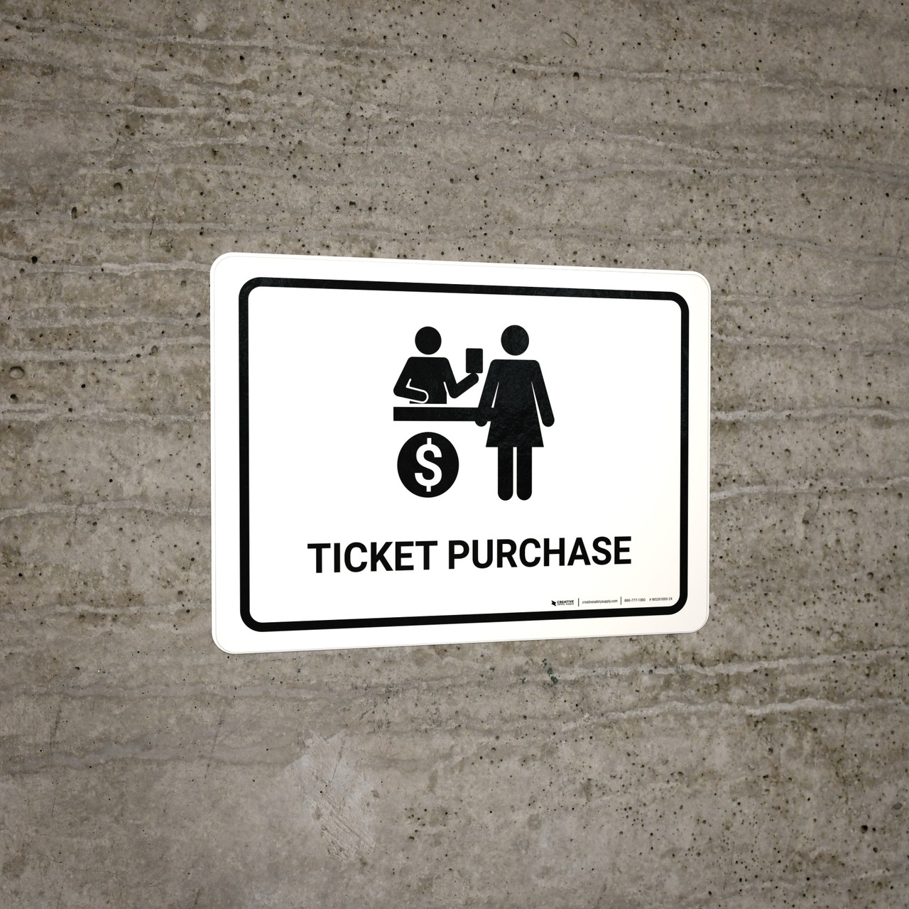 Ticket Purchase White Landscape - Wall Sign