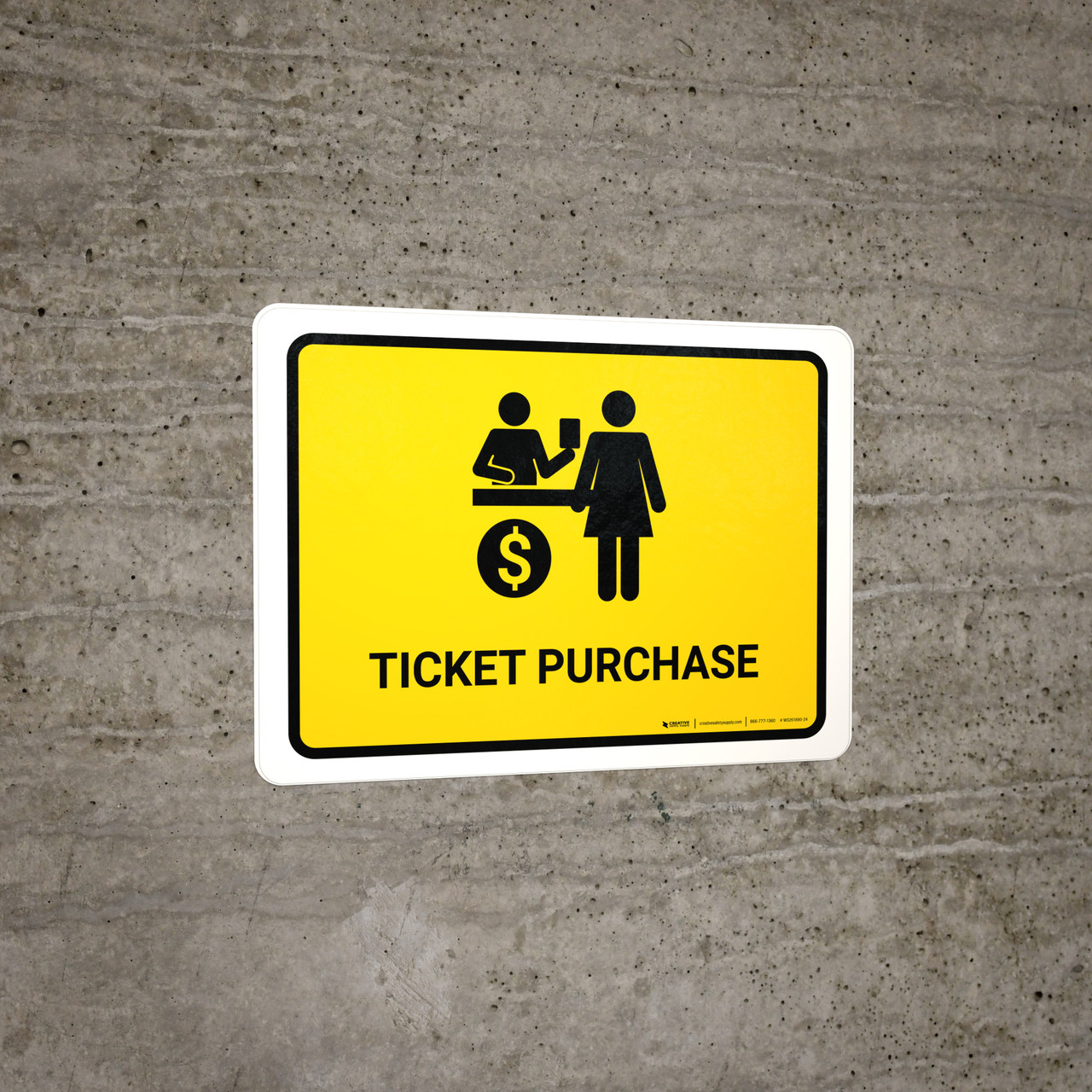 Ticket Purchase Yellow Landscape - Wall Sign