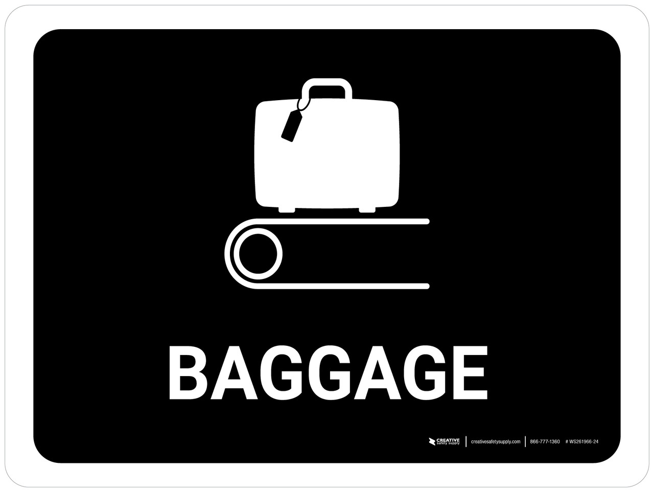 Baggage Black Landscape - Wall Sign