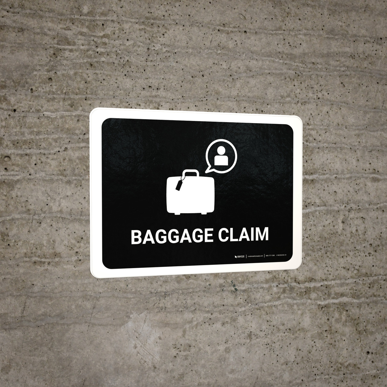 Baggage Claim Black Landscape - Wall Sign | Creative Safety Supply