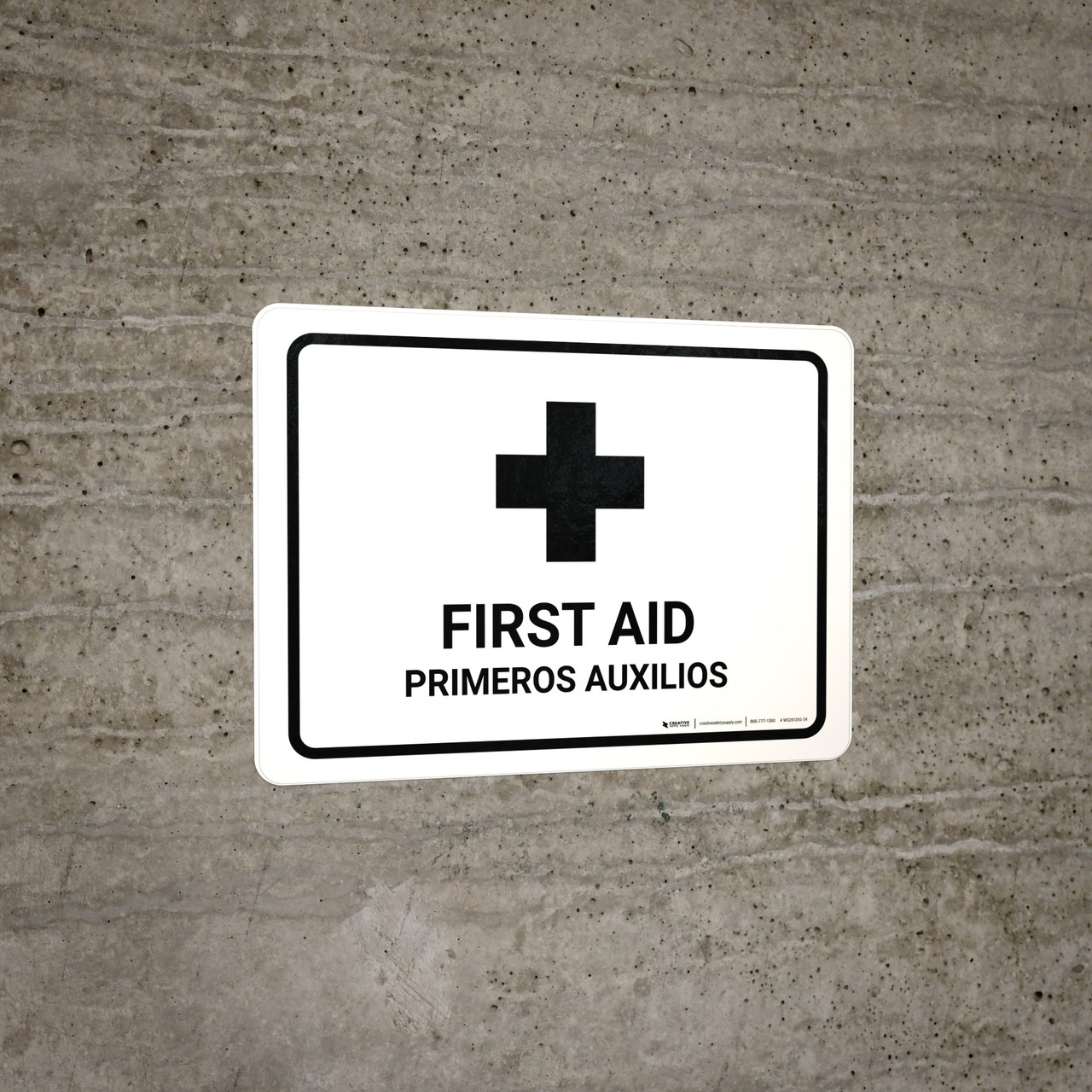 First Aid White Bilingual Spanish Landscape - Wall Sign | Creative ...