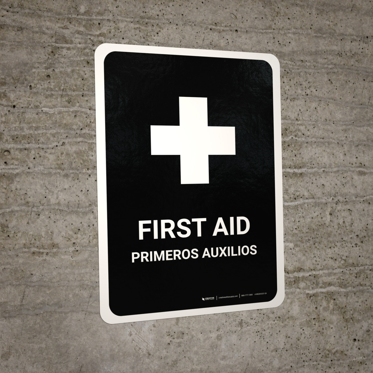 First Aid Black Bilingual Portrait - Wall Sign
