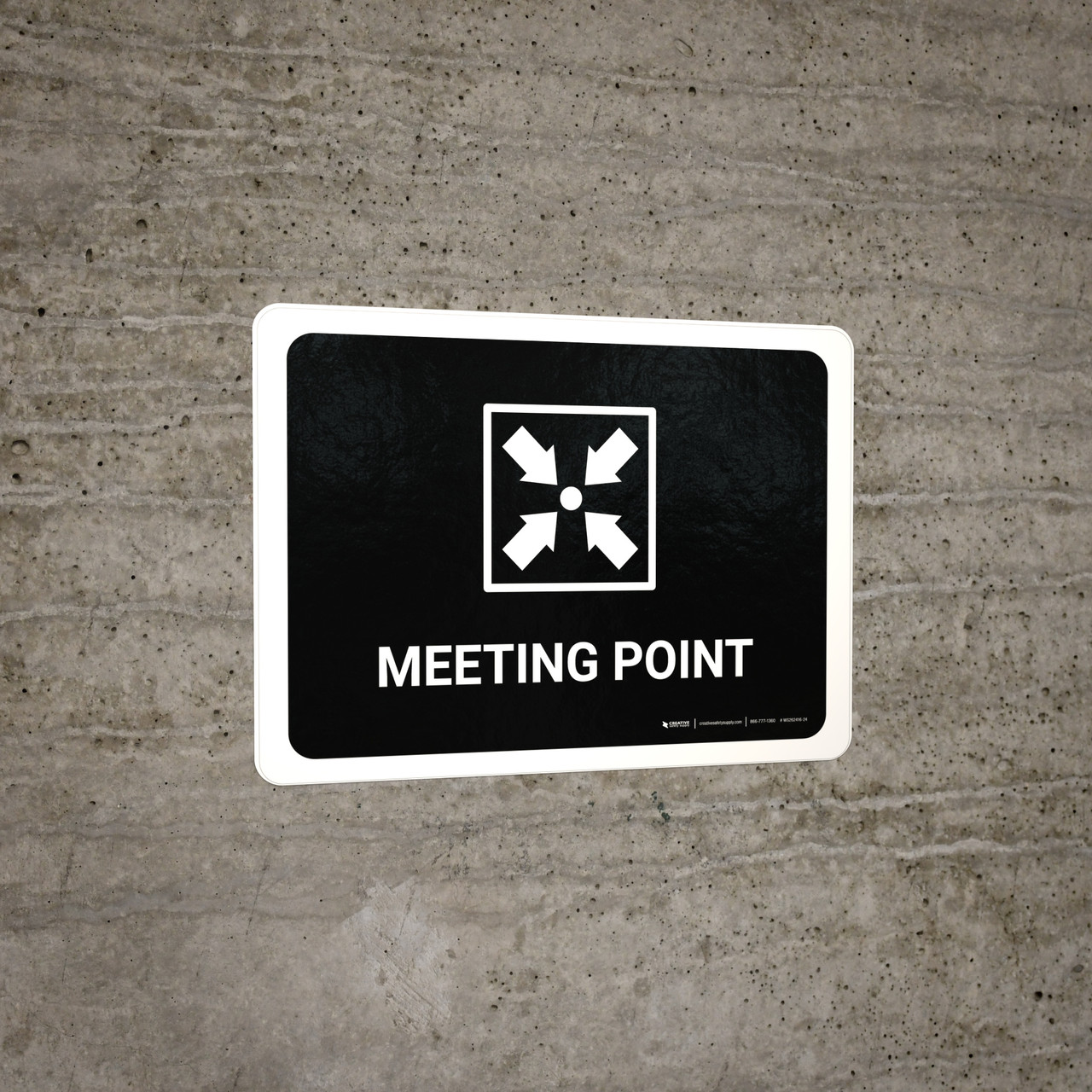 Meeting Point Black Landscape - Wall Sign