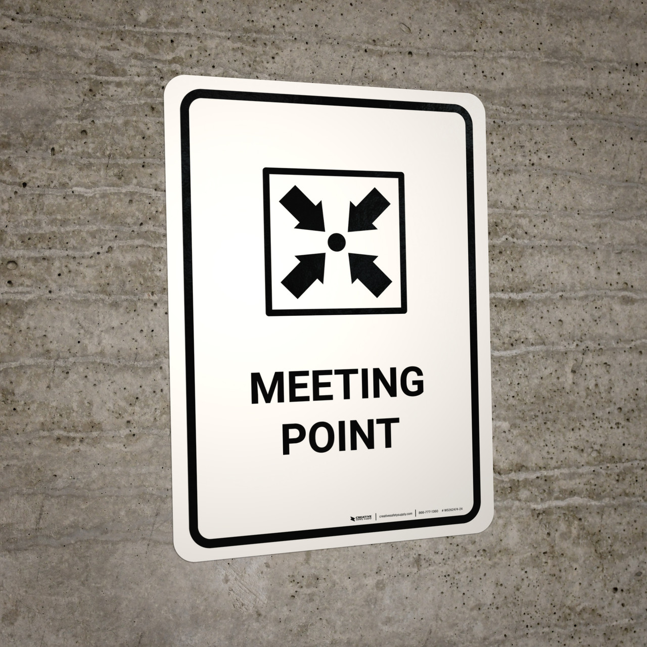 Meeting Point White Portrait - Wall Sign