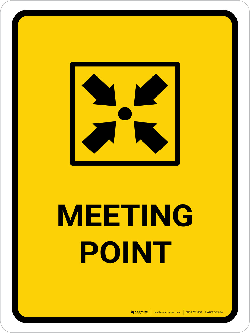Meeting Point Yellow Portrait - Wall Sign