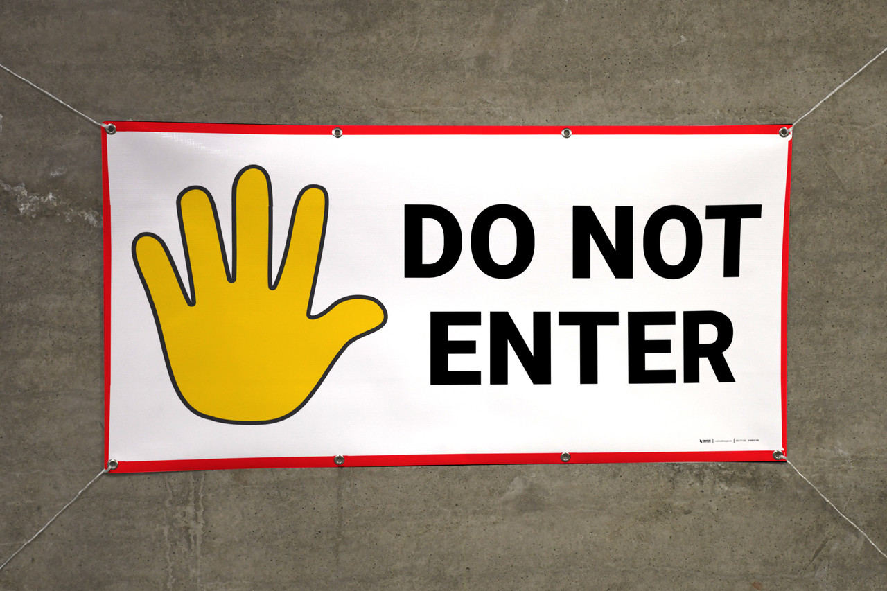 Do Not Enter with Hand Emoji - Banner | Creative Safety Supply