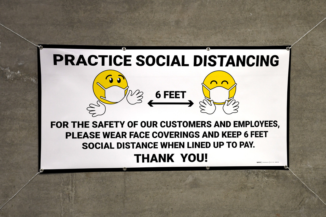 Practice Social Distancing with Emojis - Banner