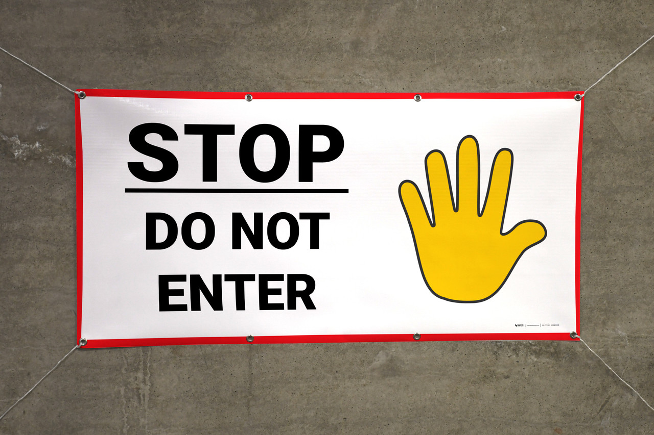Stop Do Not Enter with Hand Emoji - Banner | Creative Safety Supply