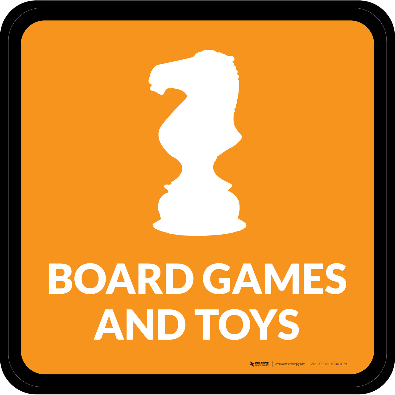 Board Games and Toys with Icon Square - Floor Sign | Creative Safety Supply