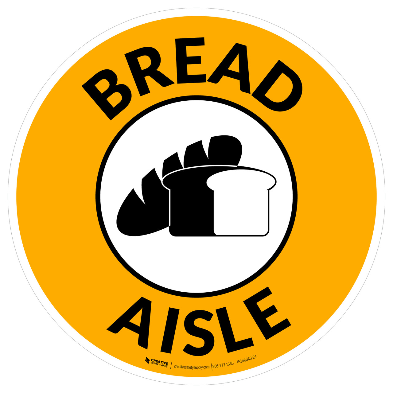 Bread Aisle with Icon Circle - Floor Sign | Creative Safety Supply
