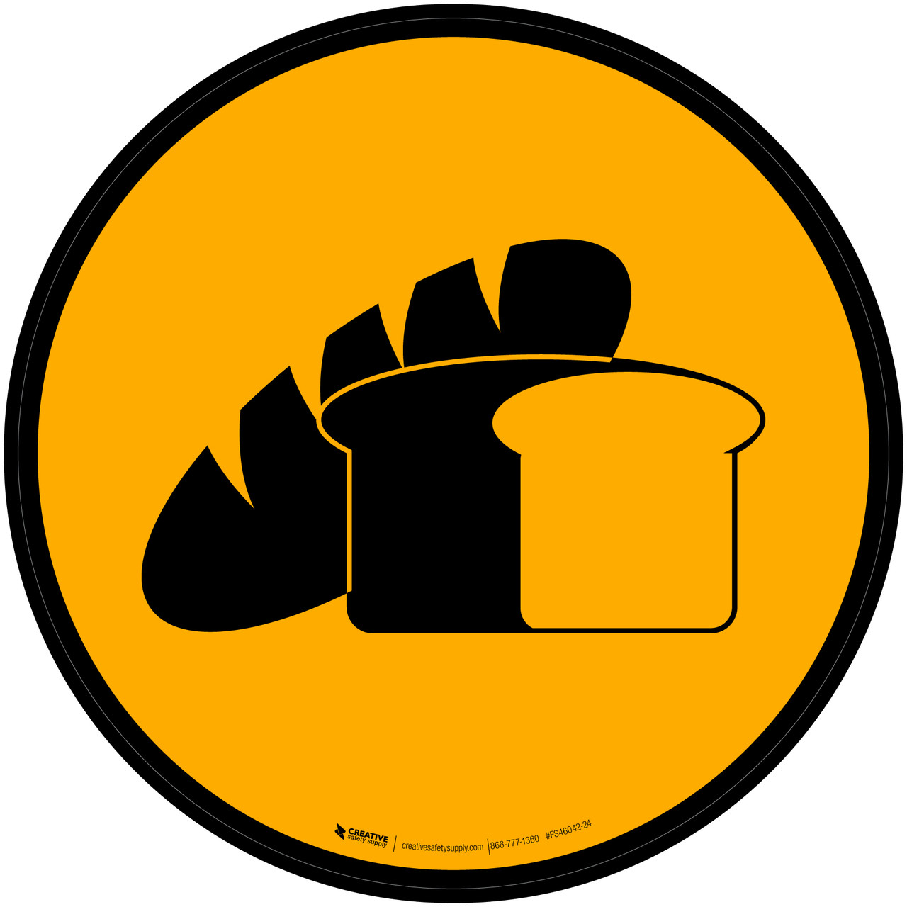 Bread Icon Circle - Floor Sign | Creative Safety Supply