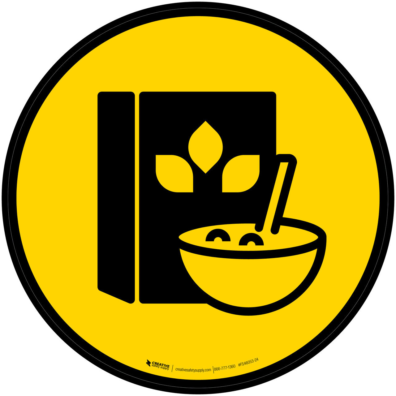 Cereal Icon Circle - Floor Sign | Creative Safety Supply