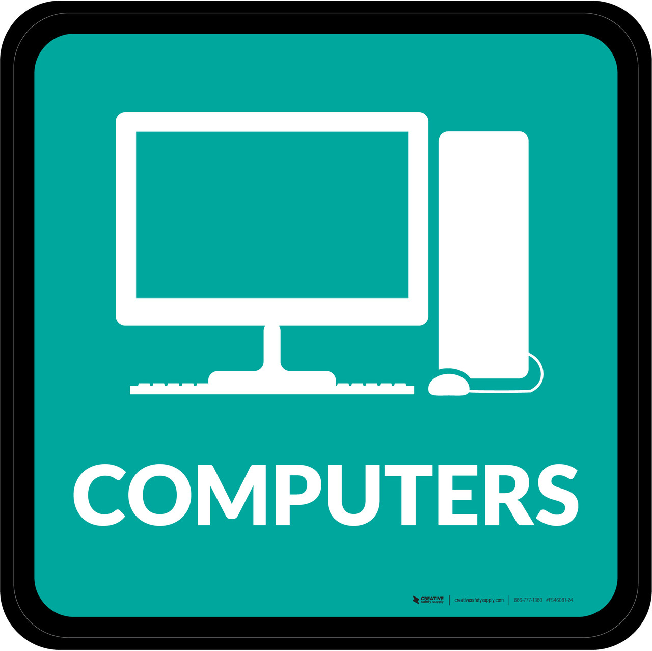 Computers with Icon Square - Floor Sign