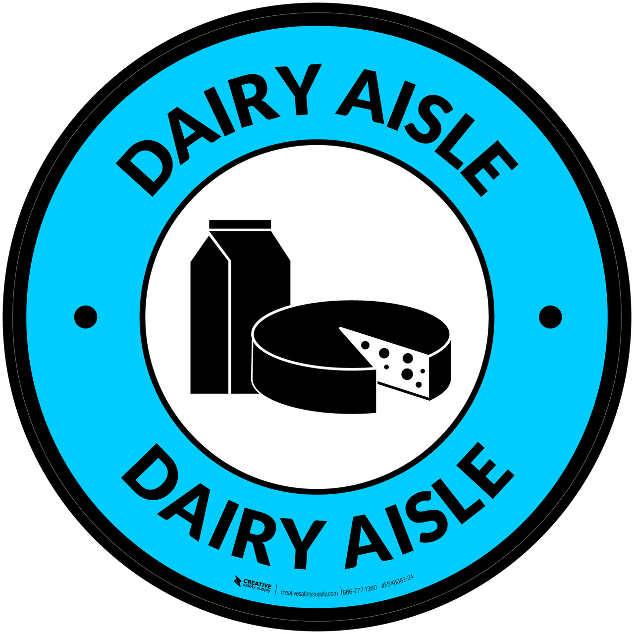Dairy Aisle with Icon Circle - Floor Sign