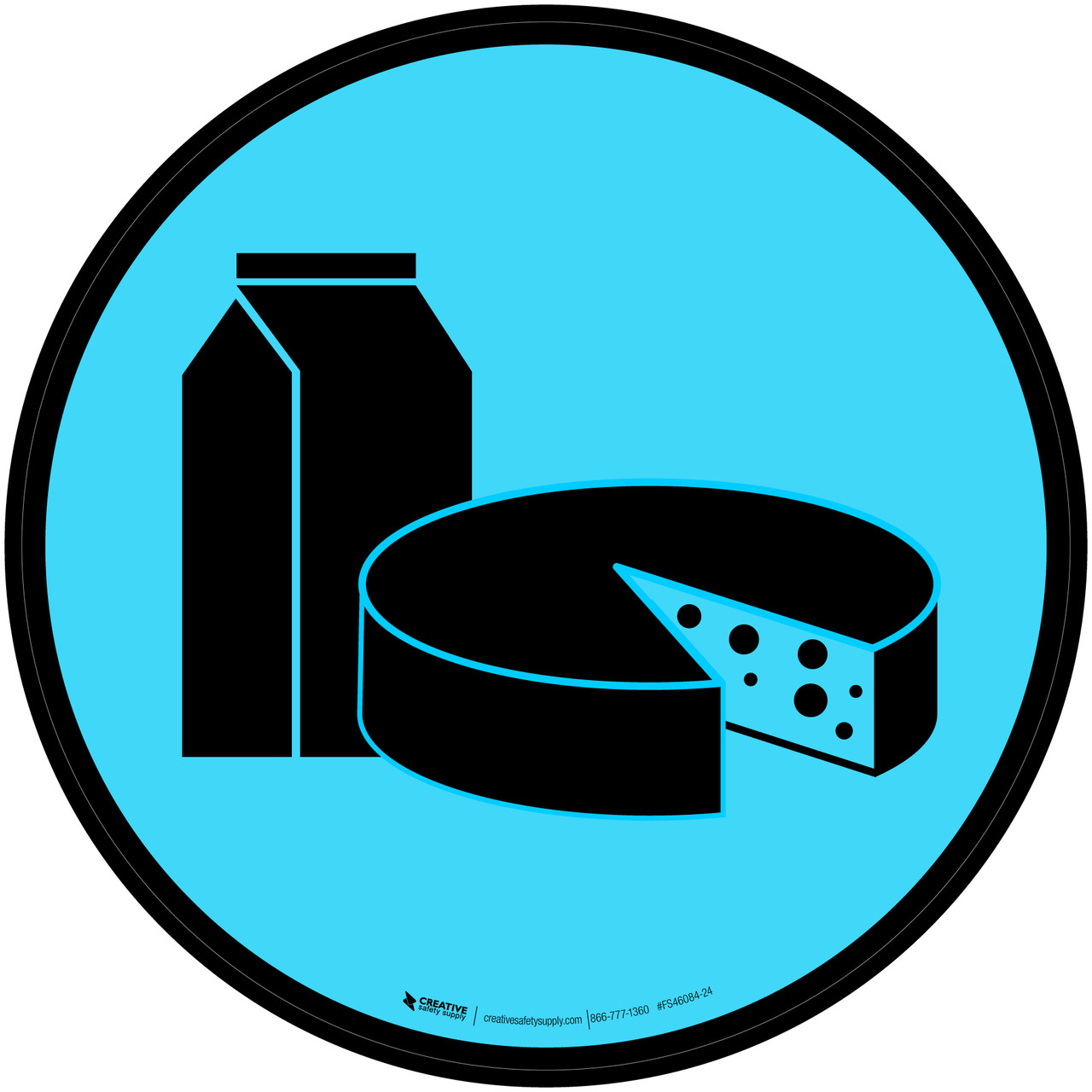 Dairy Icon Circle - Floor Sign | Creative Safety Supply