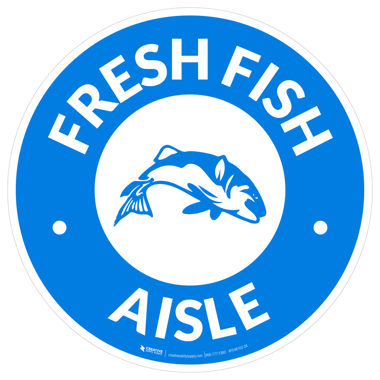 Fresh Fish Aisle with Icon Circle - Floor Sign