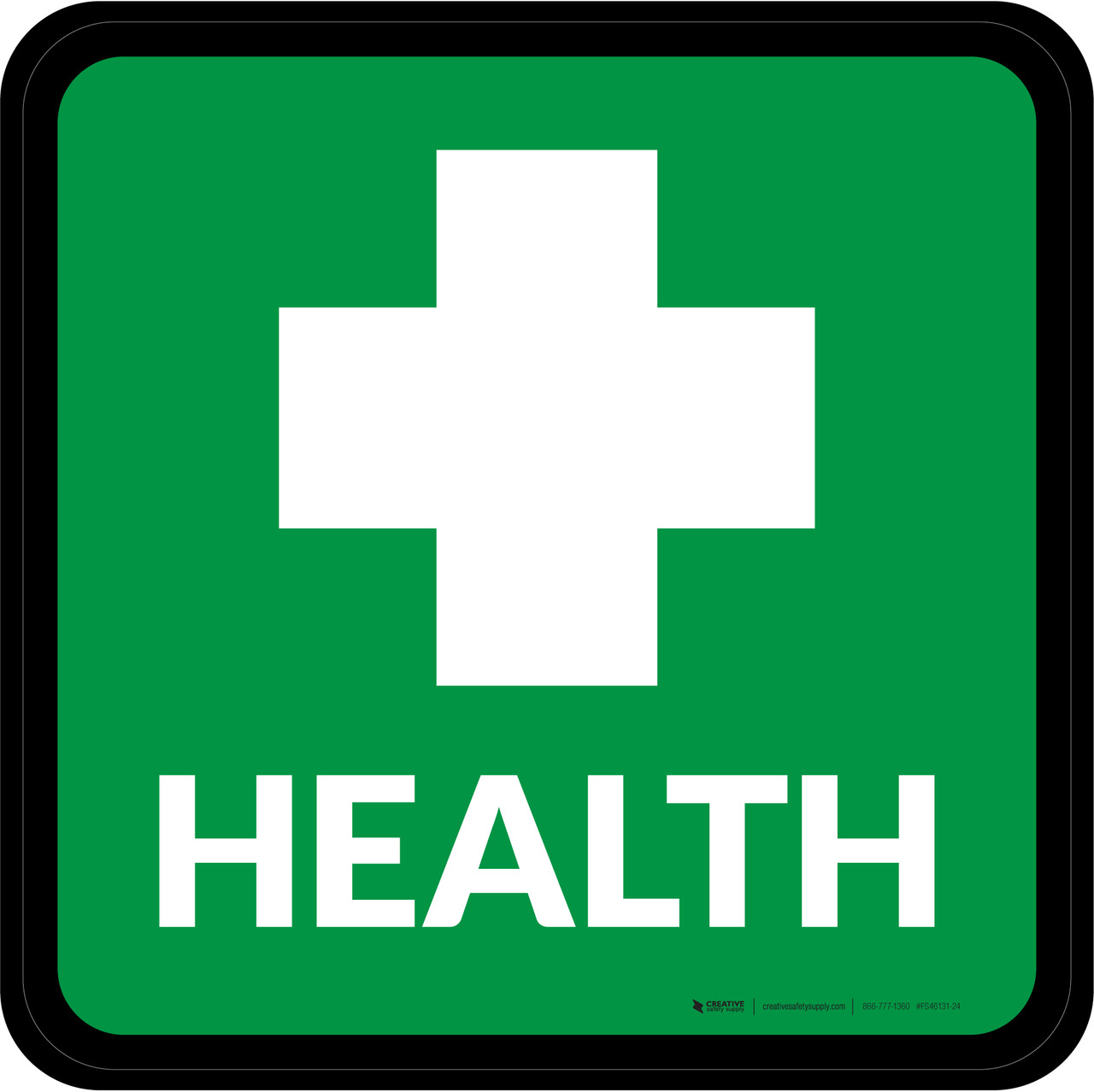 Health with Icon Square - Floor Sign