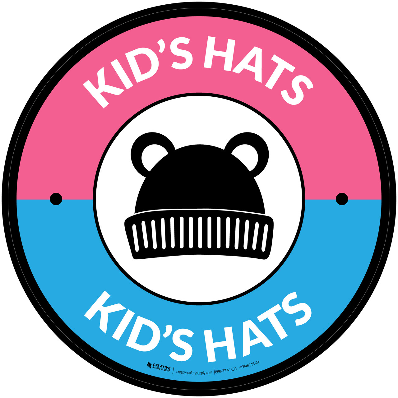 Kids Hats with Icon Circle - Floor Sign | Creative Safety Supply